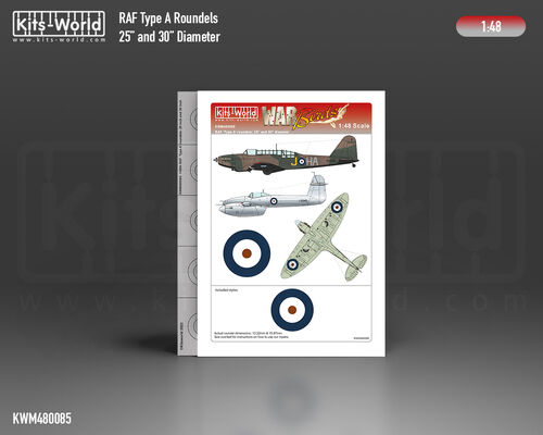 Kits World M480085 RAF Type A Roundel (1915-1942) - 25' (13.2mm) and 30' (15.8mm)