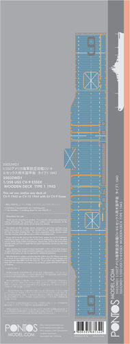 Pontos Model 35032WD1 USS Essex CV-9 Wooden Deck Set Type 1 (for Trumpeter)