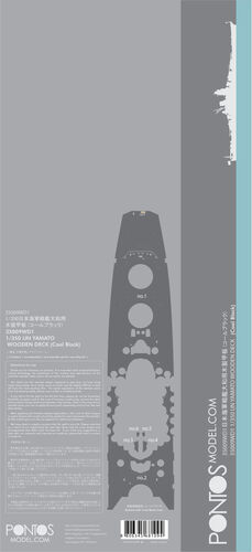 Pontos Model 35009WD1 IJN Yamato Wooden Deck Set (Black Deck) (for Tamiya)