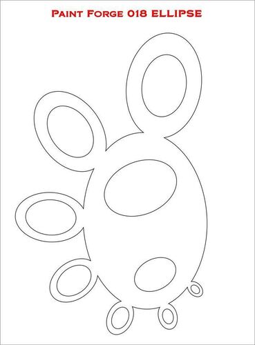 Paint Forge PFST018L Ellipse Stencils L (size 14.0cm x 20.0cm)