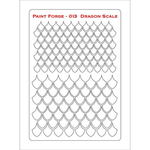 Paint Forge PFST013M Dragon Scale Stencils M (size 14.0cm x 9.8cm)