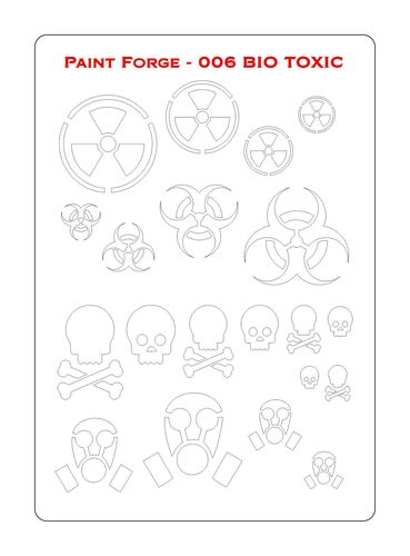 Paint Forge PFST006L Bio Toxic Stencils L (size 14.0cm x 20.0cm)