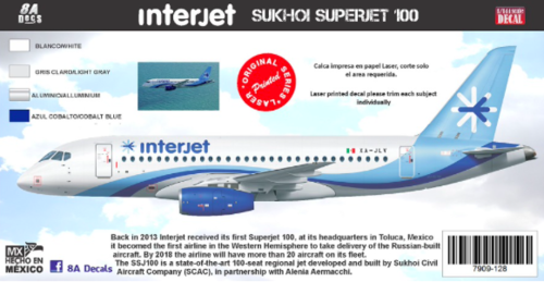 8aDecs 7909-128-144 SSJ 100 Superjet Interjet