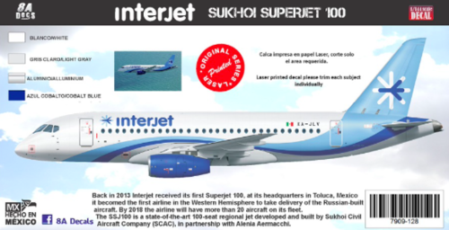 8aDecs 7909-128-200 SSJ 100 Superjet Interjet
