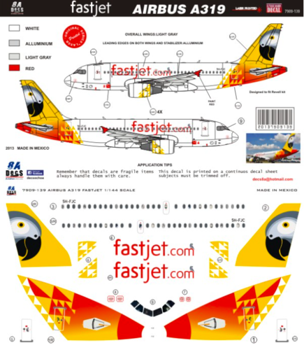 8aDecs 7909-139-200 Airbus A319 Fastjet