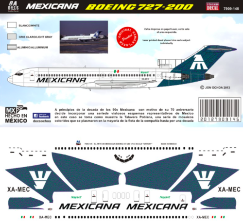 8aDecs 7909-145-144 Boeing 727 Nayarit