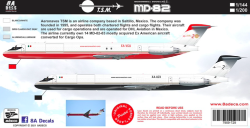 8aDecs 7909-729-144 Aeronaves Tsm MD-82