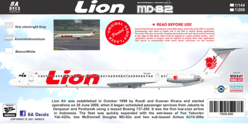 8aDecs 7909-690-144 Lion Air MD-82