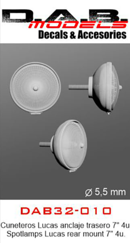DAB Models 32-010 Spotlamps Lucas anclaje trasero 7"