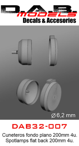 DAB Models 32-007 Spotlamps flat back 200mm