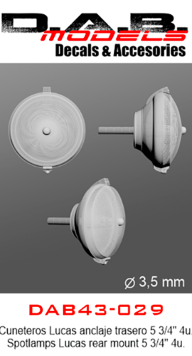 DAB Models 43-029 Spotlamps Lucas rear mount 5 3/4"