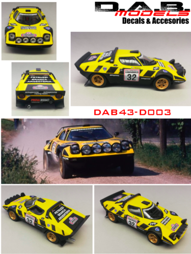 DAB Models 43-DEC003 Lancia Stratos Leali-Pasini Rally Campagnolo 1977