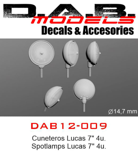 DAB Models 12-009 Spotlamps Lucas 7"