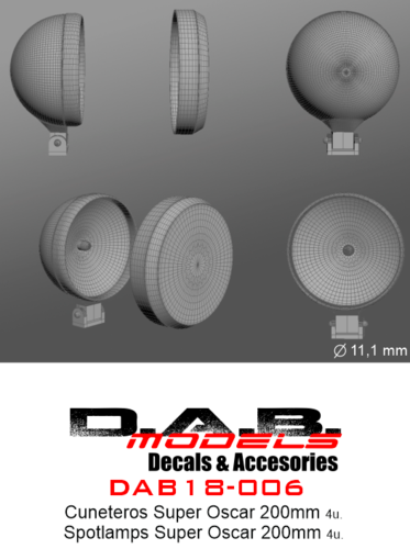 DAB Models 18-006 Spotlamps Super Oscar 200mm