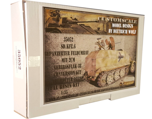 Custom scale 35052 Sd.Kfz.6 Armored Field Conversion with 2cm Bergeflak 38 Conversion Resin Kit