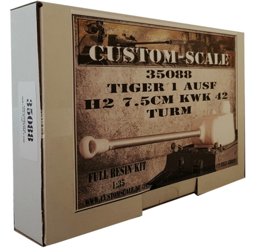 Custom scale 35088 Tiger 1 Ausf. H2 7.5cm KWK L/70 tower