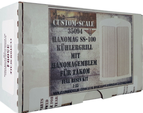 Custom scale 35094 Hanomag SS-100 radiator grille with Hanomag emblem for Takom