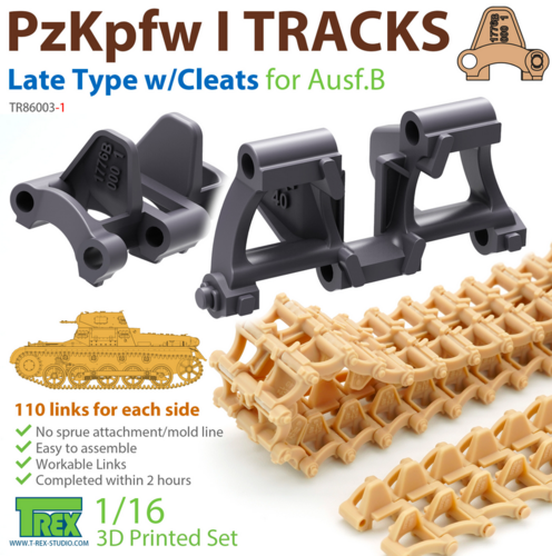 T-Rex Studio 86003-1 PzKpfw I Tracks Late Type w/Cleats for Ausf.A only