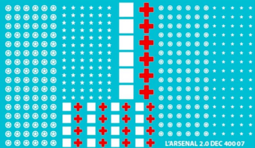 L'Arsenal 2.0 DEC40007 US Army white stars and red crosses