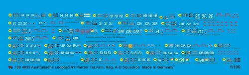 Peddinghaus-Decals 4055 Australian Leopard A1 1st Arm Reg. A-D Squadron