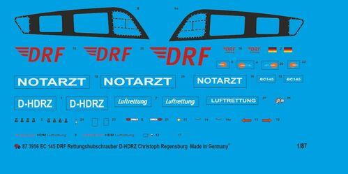 Peddinghaus-Decals 3956 EC 145 DRF Rescue Helicopter D-HDRZ Christoph Regensburg