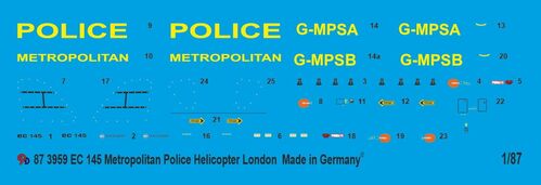 Peddinghaus-Decals 3959 EC 145 Metropolitan Police Helicopter London