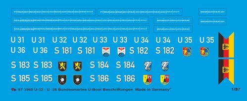 Peddinghaus-Decals 3960 German Navy U-31-U36 Markings