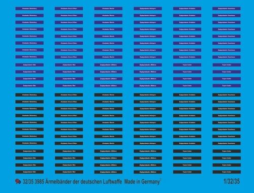 Peddinghaus-Decals 3985 Cuff Sleeves German Air Force In Blue And Black