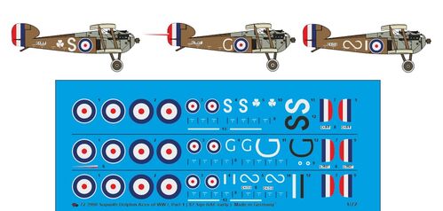 Peddinghaus-Decals 3990 Sopwith Dolphin Aces Of WW I, Part 1 (87 Sqn RAF Early)