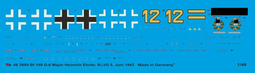 Peddinghaus-Decals 3999 BF 109 G-6 Major Heinrich Ehrler, III./JG 5, June 1943