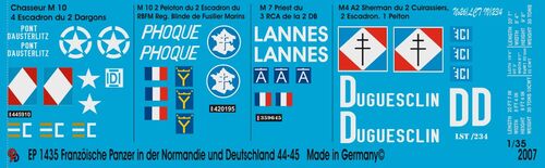 Peddinghaus-Decals 1435 French Tanks In Normandy And Germany 1944-1945 No. 1