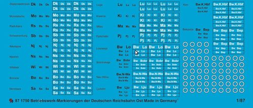 Peddinghaus-Decals 1750 Betriebswerk - Markings For Steamers Of The German Reichsbahn In Russia