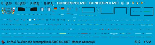 Peddinghaus-Decals 2637 SA330 Puma Bundespolizei D-HAXG-D-HAXT