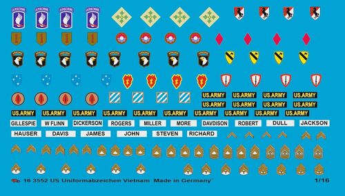Peddinghaus-Decals 3552 US Uniform Insignia Vietnam War