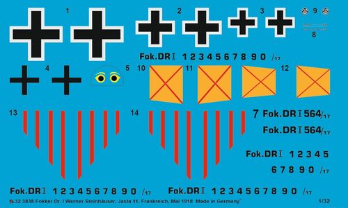Peddinghaus-Decals 3838 Fokker Dr. I Werner Steinhäuser