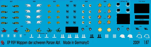 Peddinghaus-Decals 0959 Unit Markings Of The Heavy Tank Units Of Wehrmacht And Waffen SS