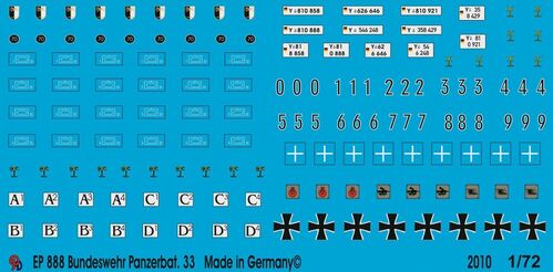 Peddinghaus-Decals 0888 Bundeswehr Tank Battalion No. 33