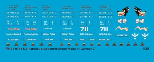 Peddinghaus-Decals 0784 US Army Bumper Codes And Cartoons