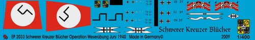 Peddinghaus-Decals 2033 Heavy Cruiser Blücher, Operation Weserübung June 1940