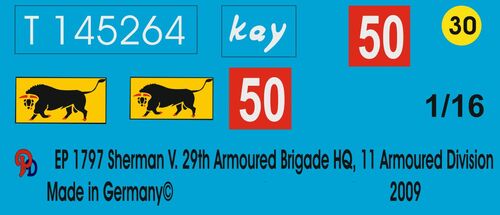 Peddinghaus-Decals 1797 Sherman V. 29th Armoured Brigade HQ, 11 Armoured Div.