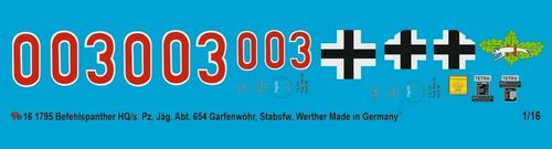 Peddinghaus-Decals 1795 Command Panther HQ/Schw. Pz. Jäg. Abt 654 Grafenwöhr Stabsfw Werther