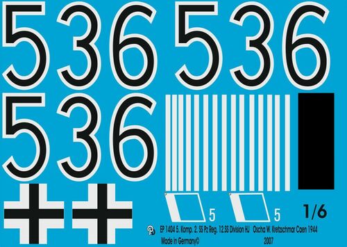 Peddinghaus-Decals 1404 Panzer IV H5. Comp. 2. SS Pz Reg 12. SS Div HJ Caen 1944