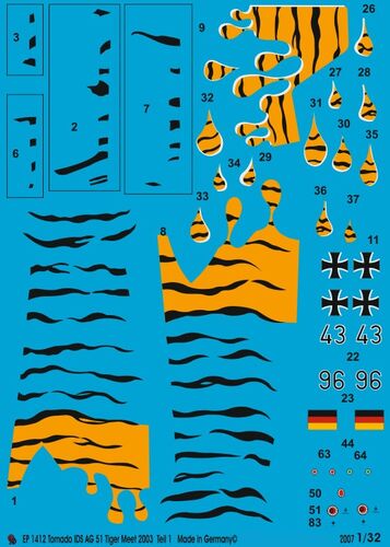 Peddinghaus-Decals 1412 Tornado IDS AG 51 Tiger Meet 2003