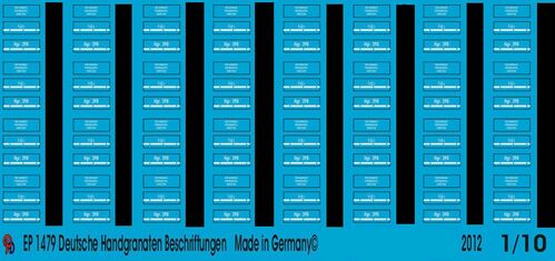 Peddinghaus-Decals 1479 Markings For German Hand Grenades