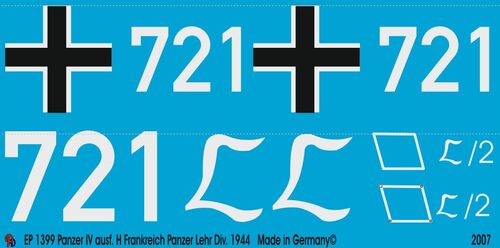 Peddinghaus-Decals 1399 Panzer IV Ausf. H France Panzer Lehr Div. 1944