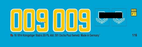 Peddinghaus-Decals 1814 Tiger II Stab/s. SS Pz. Abt. 501 Oscha Paul Semetz Pz. Gruppe Peiper 1944