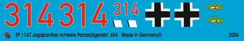 Peddinghaus-Decals 1147 Jagdpanther Heavy Tank Hunting Unit 654