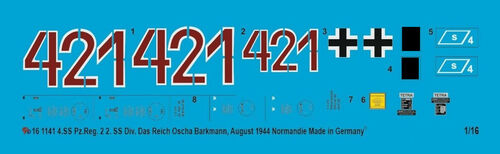 Peddinghaus-Decals 1141 Panther 4. SS Pz Reg. Div. Das Reich Oscha Ernst Barkmann 1944 Normandy