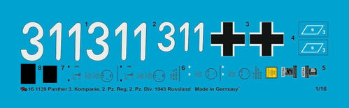 Peddinghaus-Decals 1139 Panther 3. Comp. 2. Pz. Reg. 2. Pz. Div 1943