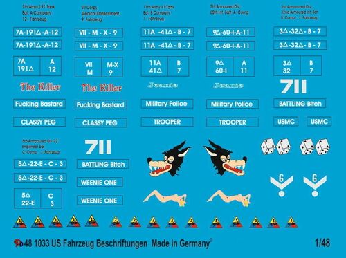 Peddinghaus-Decals 1033 US Army Bumper Codes And Cartoons
